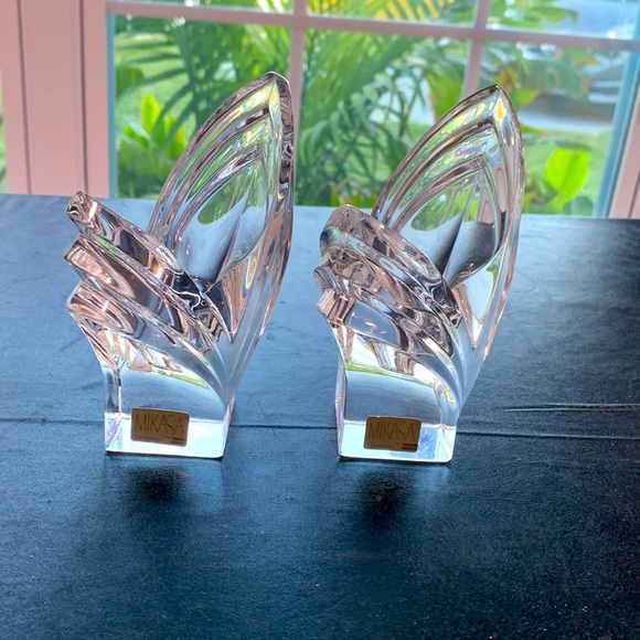 Mikasa | Accents | Rare Mikasa Set Crystal Candle Holders Art Deco ...